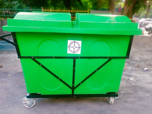 Buy Plastic Permanent Structure Litter Bins Double Mounted 60 L